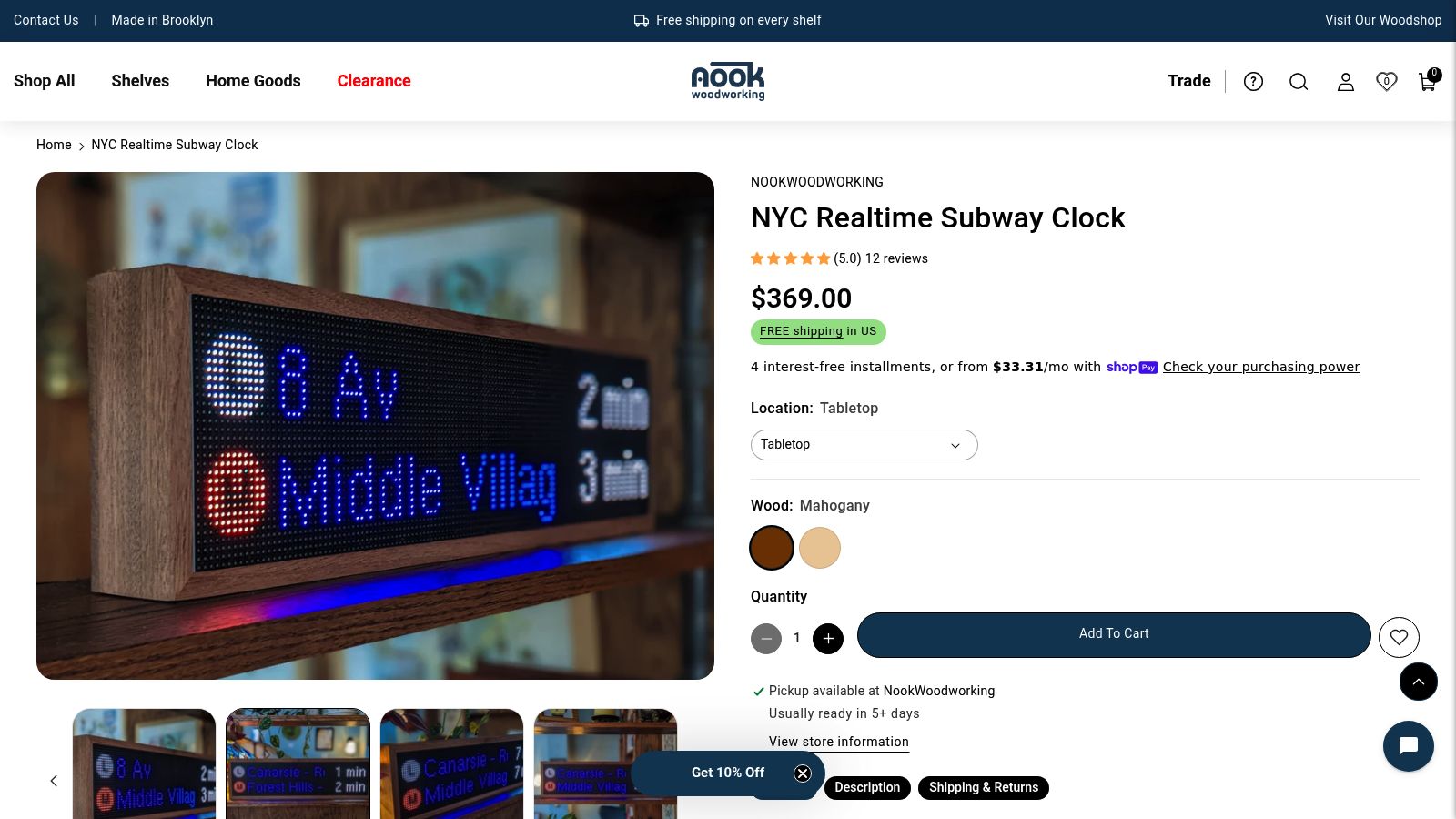 NYC Realtime Subway Clock, Never Miss Your Train - High Design Store